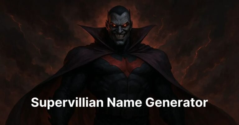 Supervillain Name Generator – Create Dark & Evil Villain Names