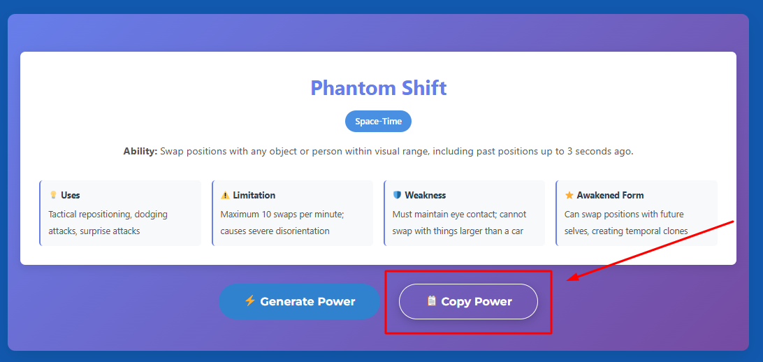 Anime Power Generator - Create Unique Anime Abilities & Superpowers